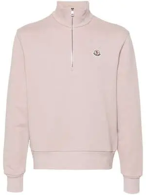 Moncler Logo-patch Cotton Sweatshirt - Pink