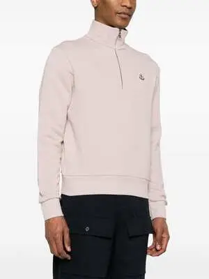 Moncler Logo-patch Cotton Sweatshirt - Pink