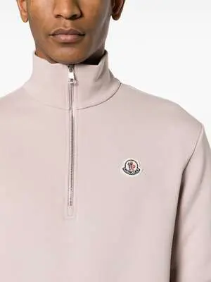 Moncler Logo-patch Cotton Sweatshirt - Pink