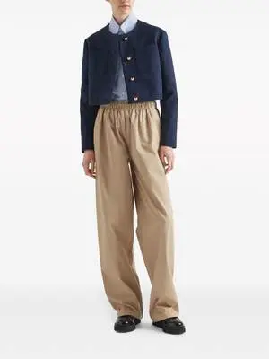 Prada Single-breasted Cropped Jacket - Blue