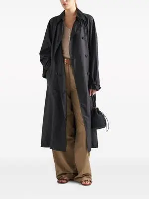 Prada Re-Nylon Belted Trench Coat - Black | Editorialist