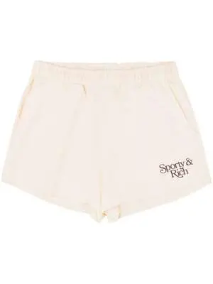 SPORTY & RICH Bardot Disco Cotton Track Shorts