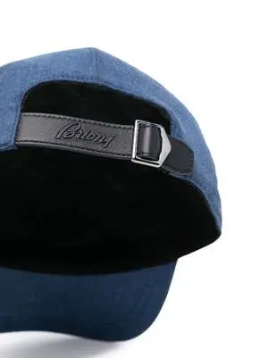 Brioni Logo-embroidered Baseball Cap - Blue