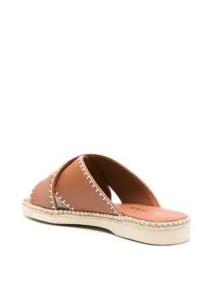 Hogan Crossover-strap Leather Sandals - Brown