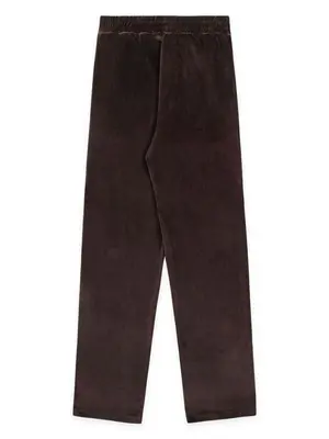 SPORTY & RICH Script-logo Velour Track Pants - Brown