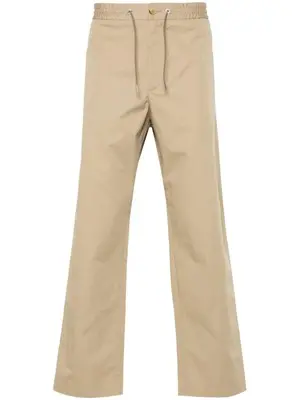 Moncler Logo-appliqué Tapered Trousers - Neutrals