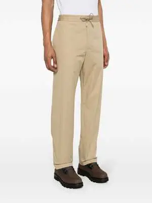 Moncler Logo-appliqué Tapered Trousers - Neutrals