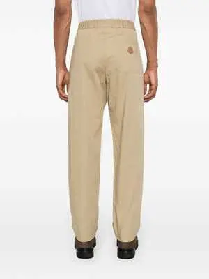 Moncler Logo-appliqué Tapered Trousers - Neutrals