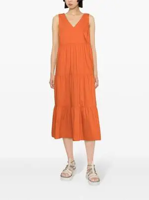 Woolrich V-neck Cotton Maxi Dress