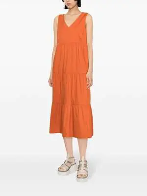 Woolrich V-neck Cotton Maxi Dress