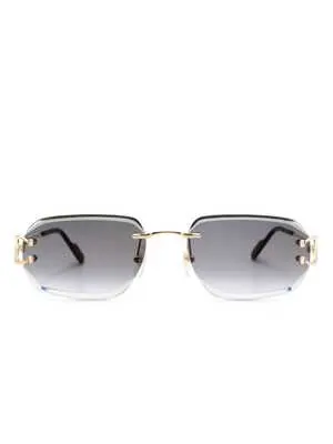 CARTIER Rectangle-frame Sunglasses - Gold
