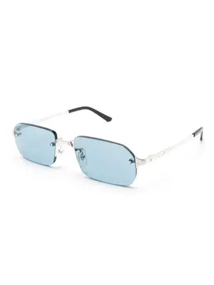 Cartier Santos Rectangle-frame Sunglasses - Silver