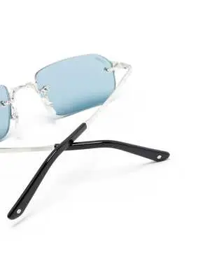 Cartier Santos Rectangle-frame Sunglasses - Silver