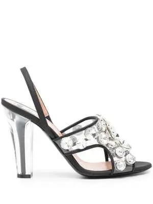 Moschino 110mm Crystal-embellished Leather Sandals