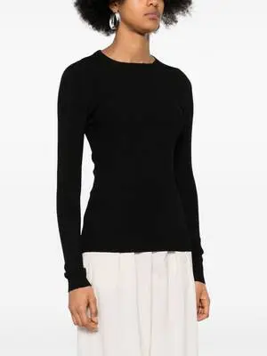 Fabiana Filippi Crew-neck Ribbed Jumper - Black
