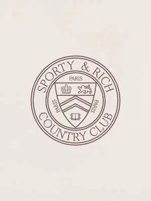 SPORTY & RICH Connecticut Crest Cotton Sweatshirt - Neutrals