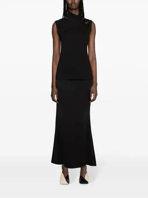 JIL SANDER Hardware-detail Knitted Tank Top - Black