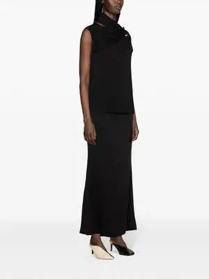 JIL SANDER Hardware-detail Knitted Tank Top - Black