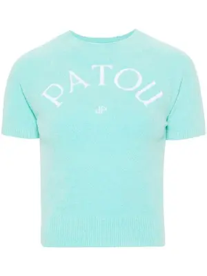 PATOU Logo-jacquard Knitted Top