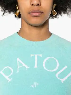 PATOU Logo-jacquard Knitted Top