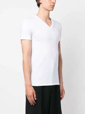 Zegna V-neck Stretch-cotton T-shirt - White