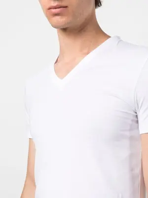 Zegna V-neck Stretch-cotton T-shirt - White