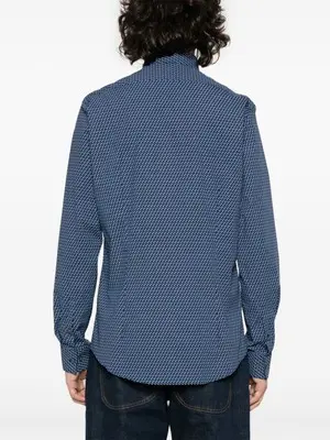 Calvin Klein Geometric-print Cotton Shirt - Blue