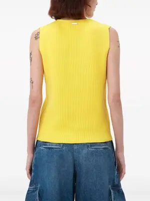 JW Anderson Lace-up Ribbed-knit Top - Yellow