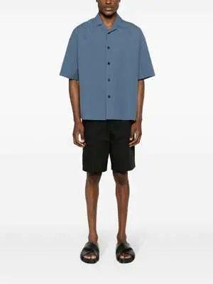 JIL SANDER Camp-collar Cotton Shirt - Blue