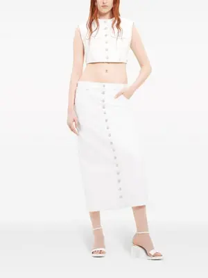 COURREGES Multiflex Patent-finish Midi Skirt - White