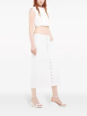 COURREGES Multiflex Patent-finish Midi Skirt - White