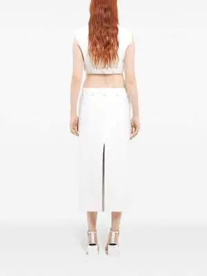 COURREGES Multiflex Patent-finish Midi Skirt - White
