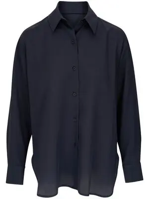 NILI LOTAN Gaia Long-sleeve Silk Shirt - Blue