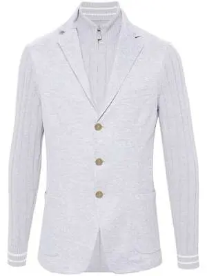 Eleventy Mélange-effect Panelled Blazer