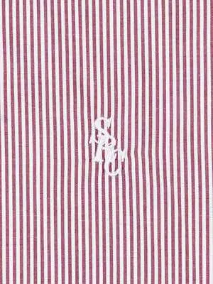 SPORTY & RICH Utility Logo-embroidered Striped Shirt