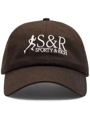 SPORTY & RICH Logo-embroidered Cotton Twill Cap