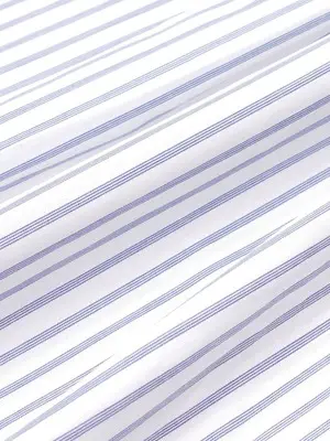 SPORTY & RICH Crown-embroidered Striped Cotton Shirt - White