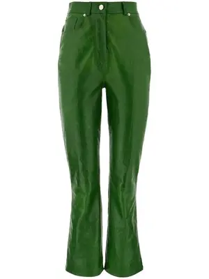 FERRAGAMO High-waisted Flared Leather Trousers