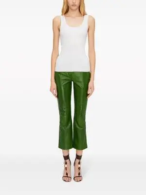 FERRAGAMO High-waisted Flared Leather Trousers