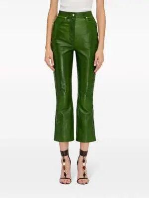 FERRAGAMO High-waisted Flared Leather Trousers