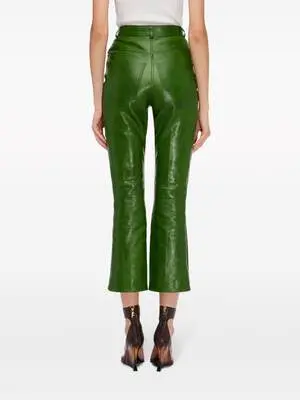FERRAGAMO High-waisted Flared Leather Trousers
