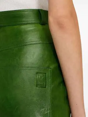 FERRAGAMO High-waisted Flared Leather Trousers