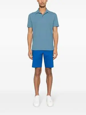 ZANONE Fine-knit Cotton Polo Shirt - Blue