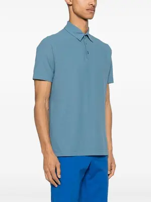 ZANONE Fine-knit Cotton Polo Shirt - Blue