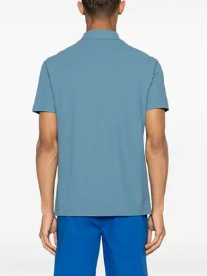ZANONE Fine-knit Cotton Polo Shirt - Blue