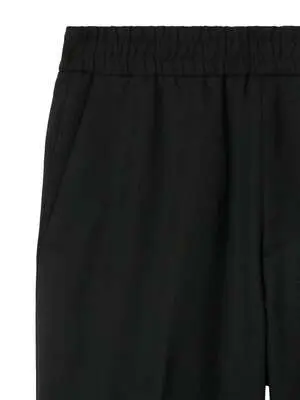 Burberry Wool-blend Straight-leg Trousers - Black