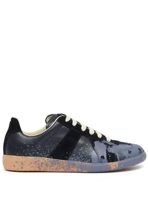 MAISON MARGIELA Replica Paint Leather Sneakers - Black