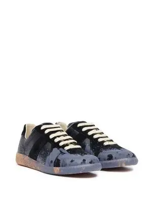MAISON MARGIELA Replica Paint Leather Sneakers - Black