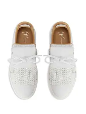 GIUSEPPE ZANOTTI Gz94 Kiltie Low-top Leather Trainers - White