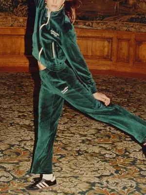 Sporty & Rich Faubourg Cotton Velour Track Jacket - Green